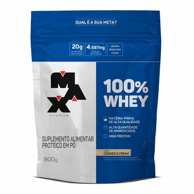 100% Whey Protein Concentrado Refil 900g Max Titanium